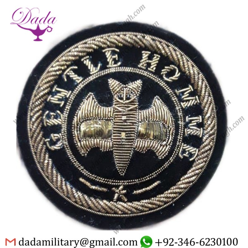 Blazer patch Personal Design Applique Embroidery Badge, Gold Bullion