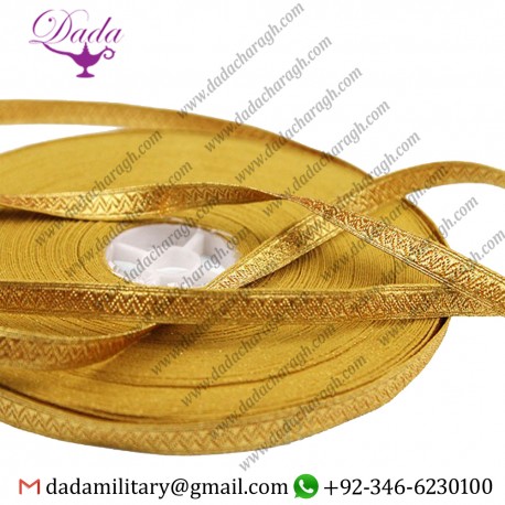 Chevron Pattern Gold Bullion Braid Trim tresse, Chevron Pattern Gold