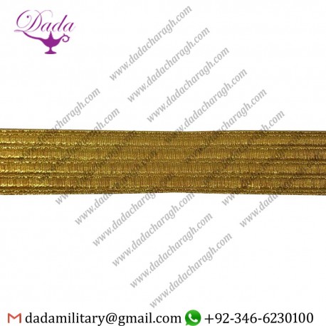 Ribbed Design Gold Army Lace, 2cm 20mm, Military, Uniform, Dress Braid
