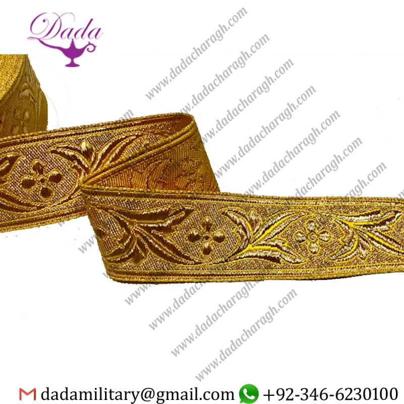 GOLDEN GALLON braid tresse 35MM Gold Zari Laces Braids Gold Sequinced