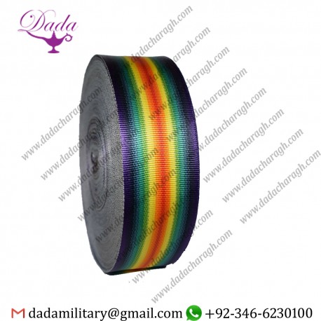 Rainbow colors ribbon, Military Medal Ribbons, US Army gold Braid Gold