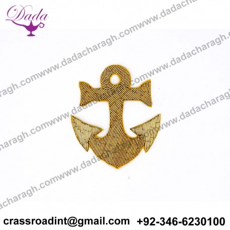 Gold Bullion Wire Embroidered Patch Hand Embroidery Brooches Suppliers