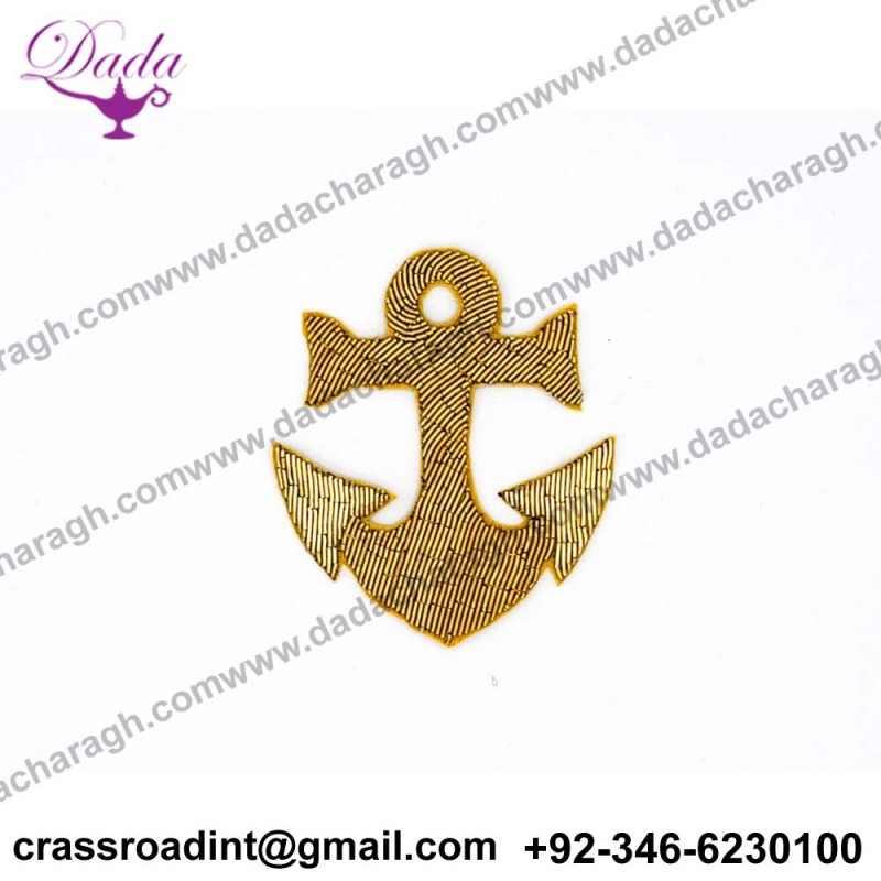 Gold Bullion Wire Embroidered Patch Hand Embroidery Brooches Suppliers