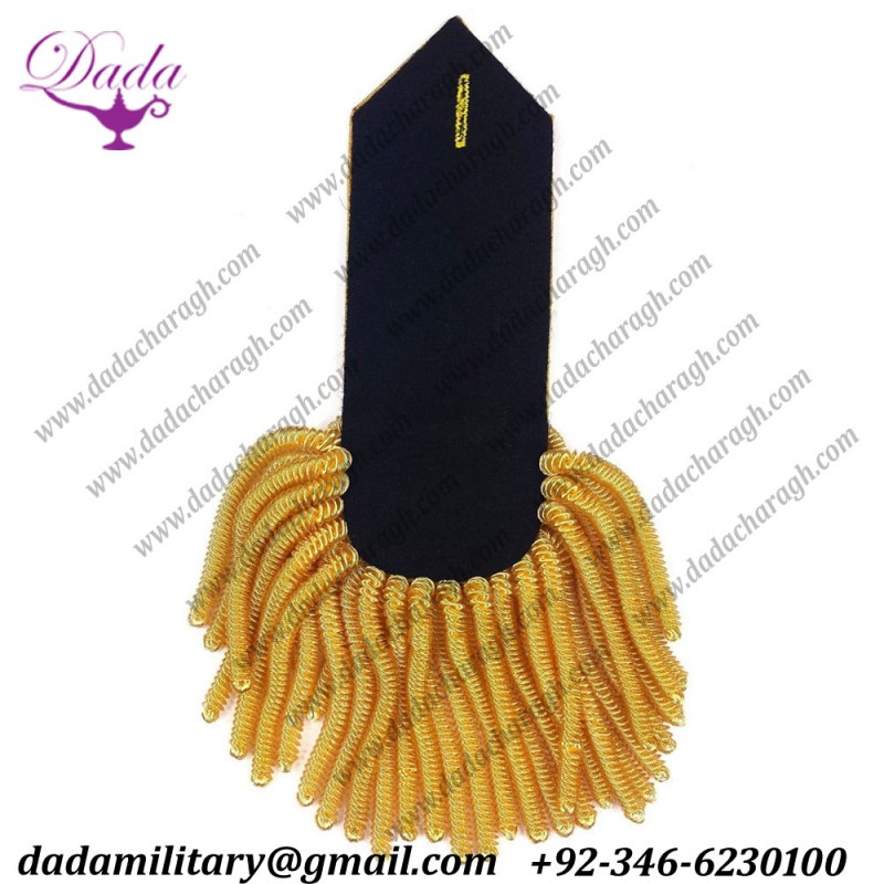 British Military Gold Shoulder Boards Bullion Laced Fringe Epaulettes