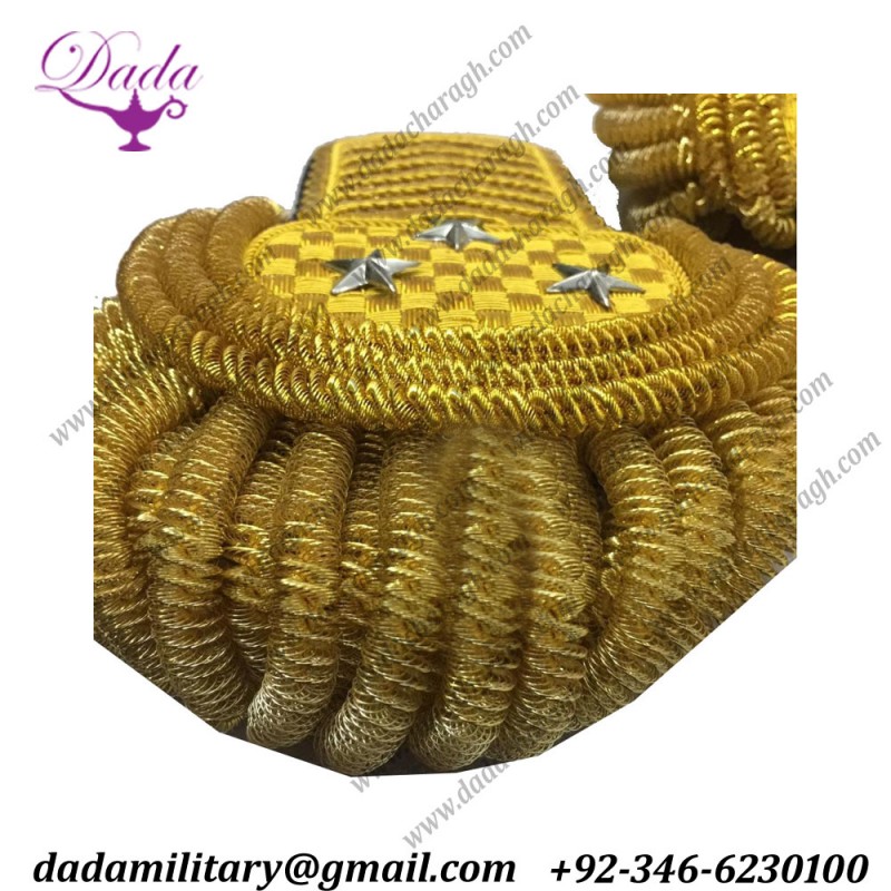 Epaulettes Officer Gold Bullion Wire Fringe Shoulder Gold Bullion Wire
