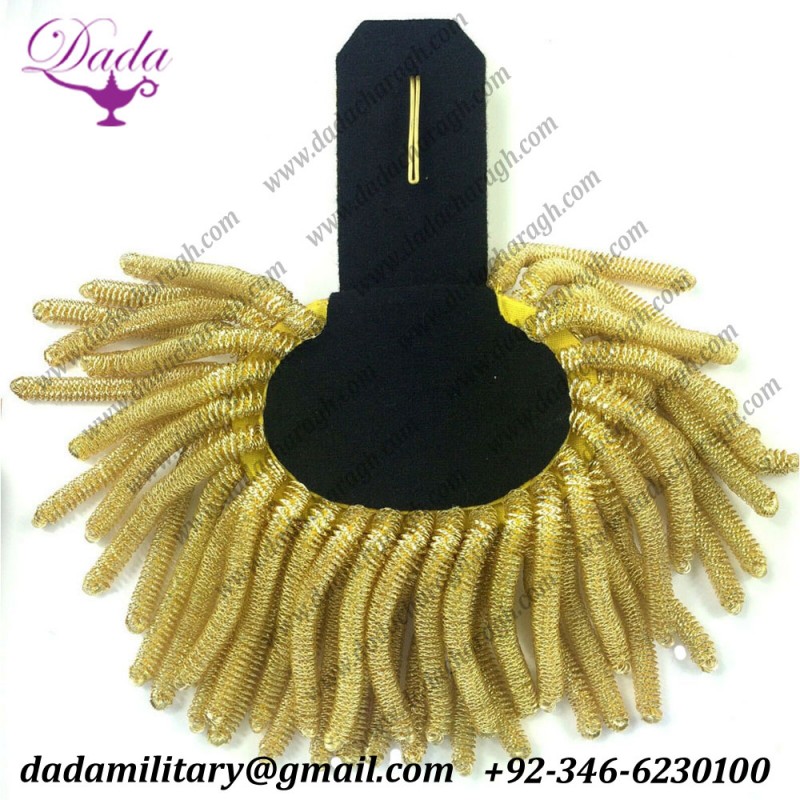 Gold Bullion Shoulders Epaulettes Heavy Spiral Fringes, marching Band