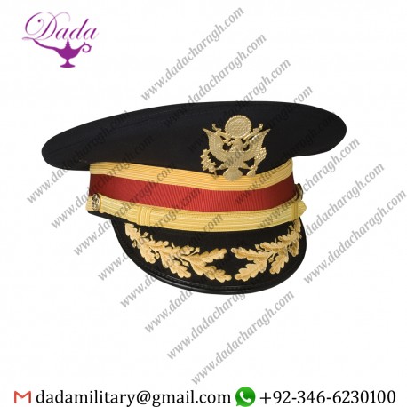 Dress Blue Army Field Grade Service Cap Bullion Wire Embroidery Badges