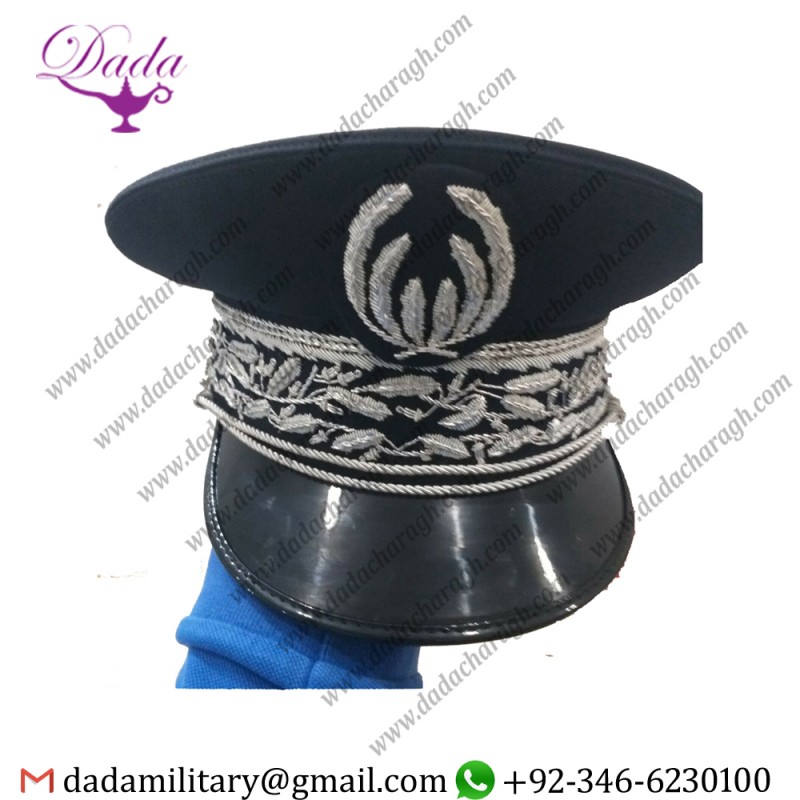French Police Peak Cap Visor Hat National Director Bullion Embroidered