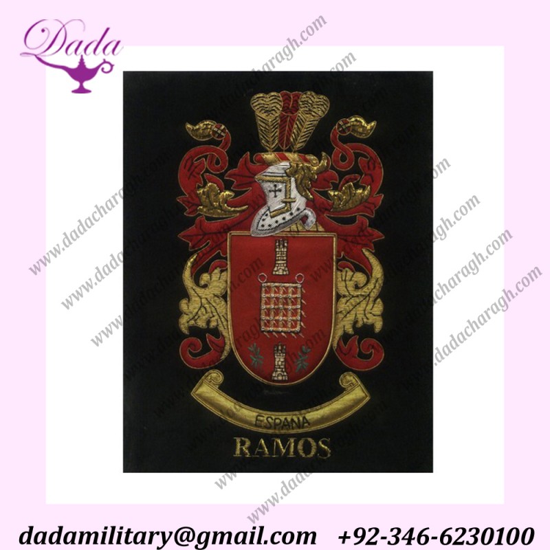 Custom family crest embroidered patches Handmade Badges Handmade crest
