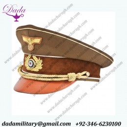 Uniform German Cap, Adolf Hitler Visor Cap, Brown Political Model peak