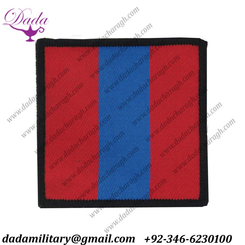 Royal Ordnance Corps Red Blue Red Woven Parachute DZ (Drop-Zone) Patch