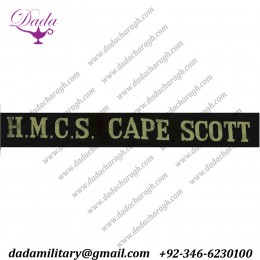 HMCS Cape Scott Cap-Tally Woven Naval cap badge or cap tally Patches