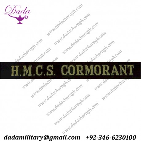 HMCS Cormorant Cap-Tally Woven Naval cap badge or cap tally Wholesaler