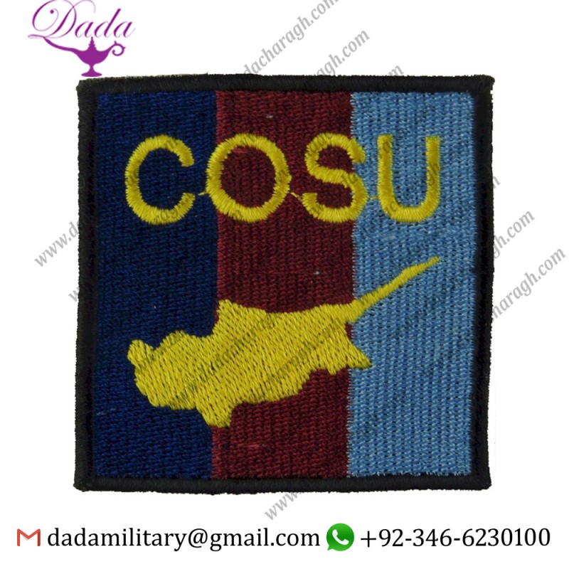 Cyprus Operational Support Unit Cyprus Map On Red Sky Blue Embroidered