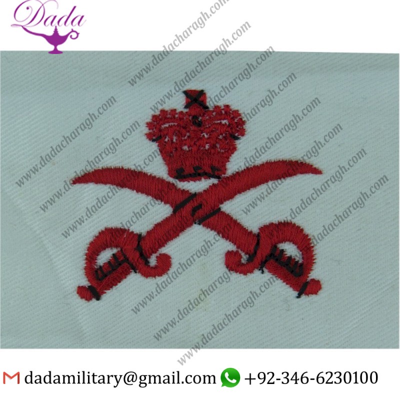 Crossed Swords And Crown Red On White Square RAPTC Instructor Queen's