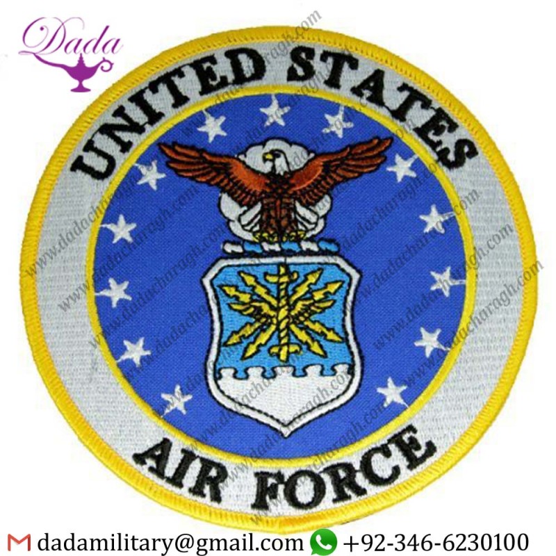 Embroidered Air Force Logo Patch 5 inches Simple Sew-on Patch, Custom
