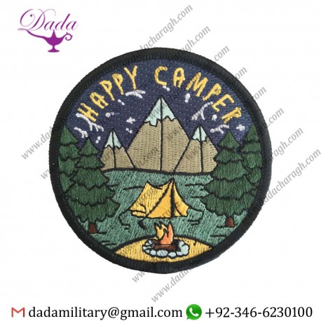 Happy Camper Patch - Adventure Travel Hiking Camping Patch Iron Patch