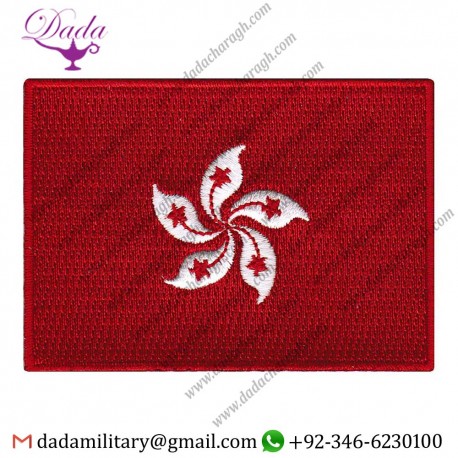 Hong Kong Flag Embroidered Patch China Iron-On National Emblem Patches