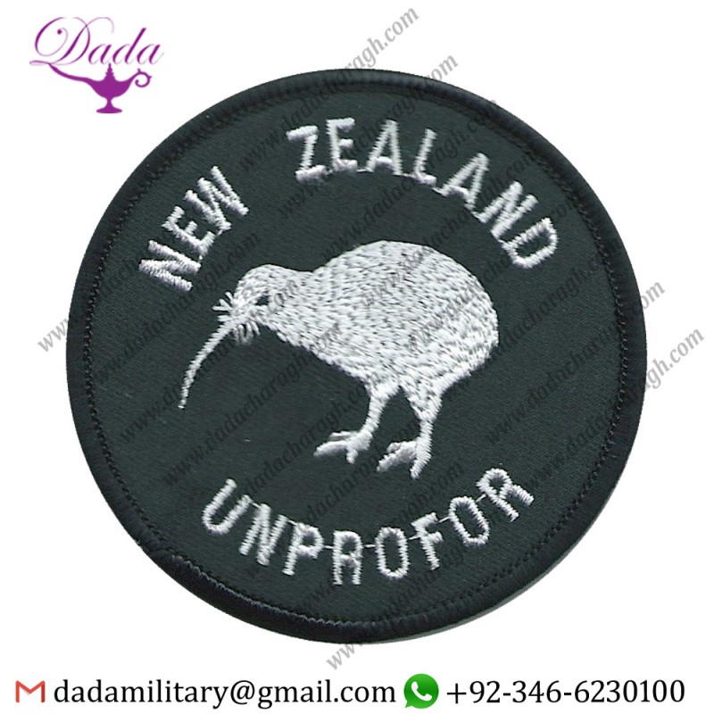 NEW ZEALAND UNPROFOR WHITE BLACK CIRCLE SEE SOLDIER EMBROIDERED UNITED