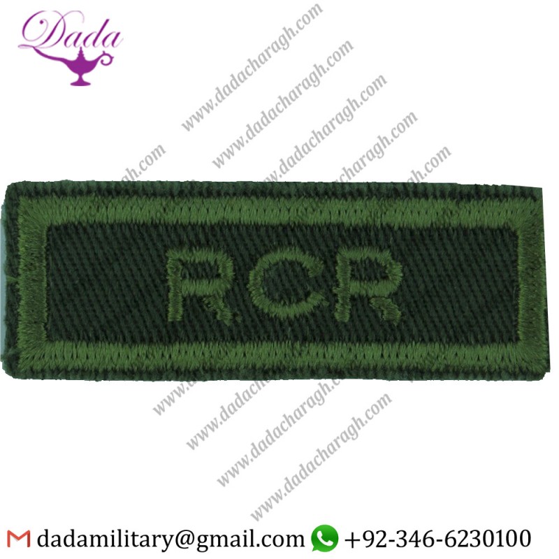 RCR (ROYAL CANADIAN REGIMENT)GREEN OLIVE EMBROIDERED NON-BRITISH ARMY