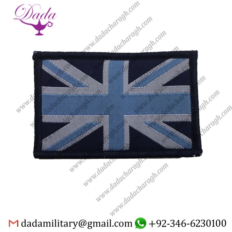 UNION JACK BLUE & WHITE BADGE TRF, MILITARY, ARMY, SLEEVE PATCH, HOOK