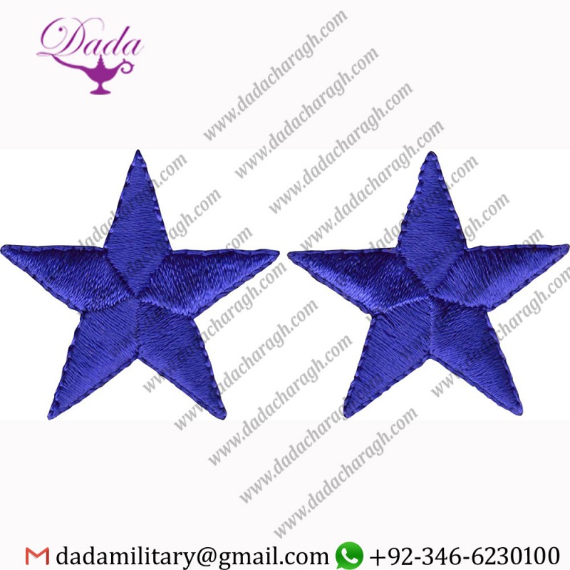 SMALL SOLID BLUE STAR- EMBROIDERED IRON ON OR SEW ON PATCHES Wholesale