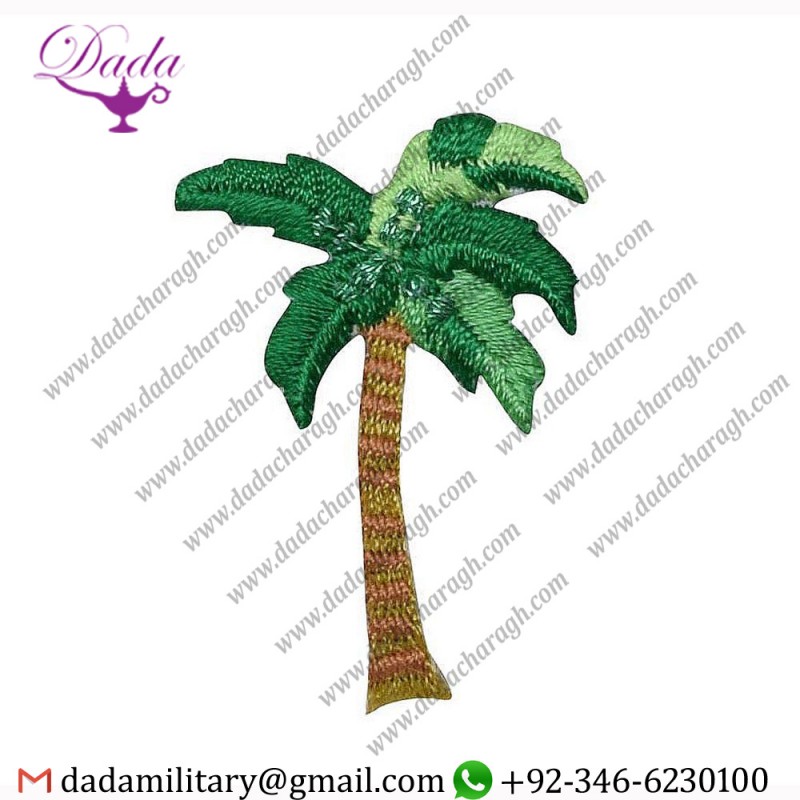 SMALL TROPICAL PALM TREE IRON ON EMBROIDERED PATCH High Quality Patch