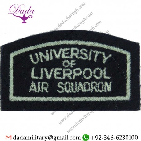 UNIVERSITY OF LIVERPOOL AIR SQUADRON TITLE EMBROIDERED AIR FORCE BADGE