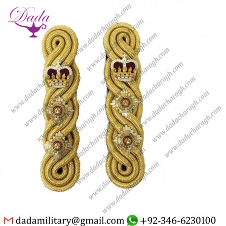 SECOND LIEUTENANT SHOULDER BOARDS General Shoulder Board Pad Gold Wire