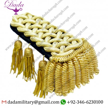 CEREMONIAL SHOULDER BOARD GOLD FRINGE TASSEL, RANK SHOULDERS,SHOULDER