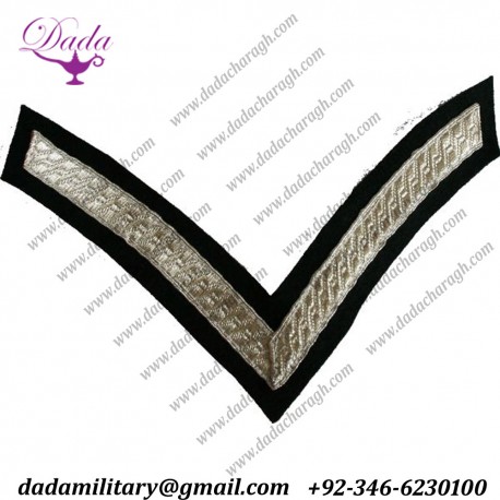 Military Rank Insignia Lance Corporal Silver Rifle Green Rank Chevrons
