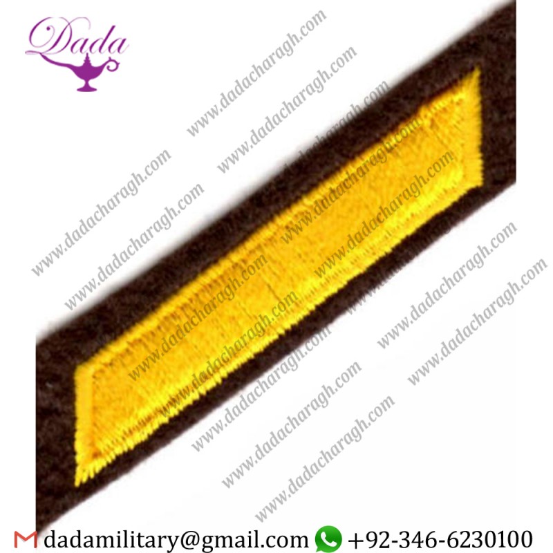 Uniform Service Hash Marks - Medium Gold on Brown Felt Backing uniform