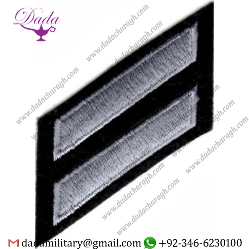 Uniform Service Hash Marks Medium Grey on Black Felt Backing military