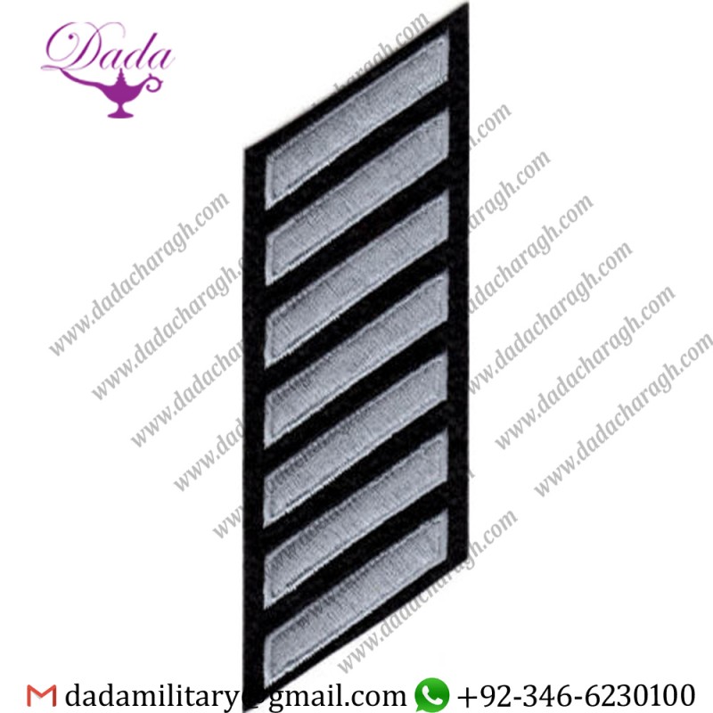 Uniform Service Hash Marks Medium Grey on Black Felt Backing military