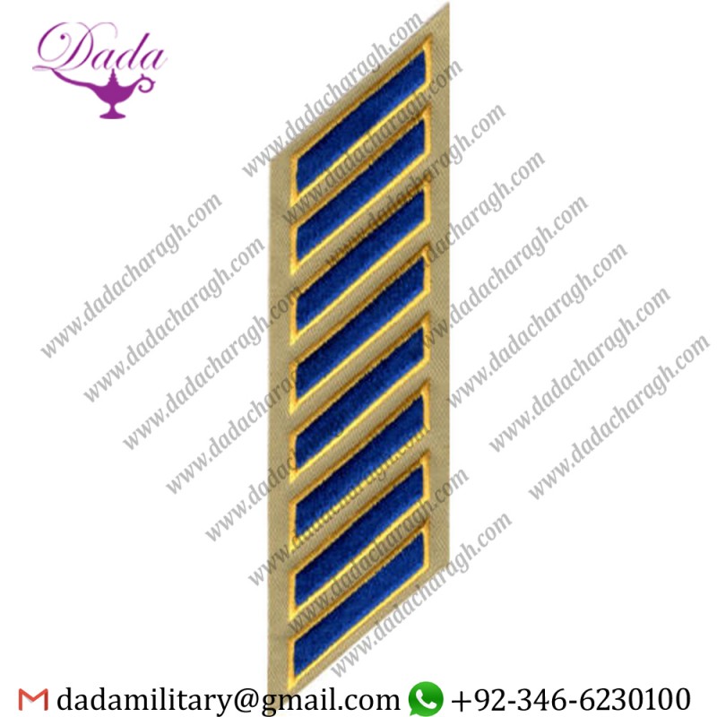 Uniform Service Hash Marks - Royal-Medium Gold on Tan Twill accessorie